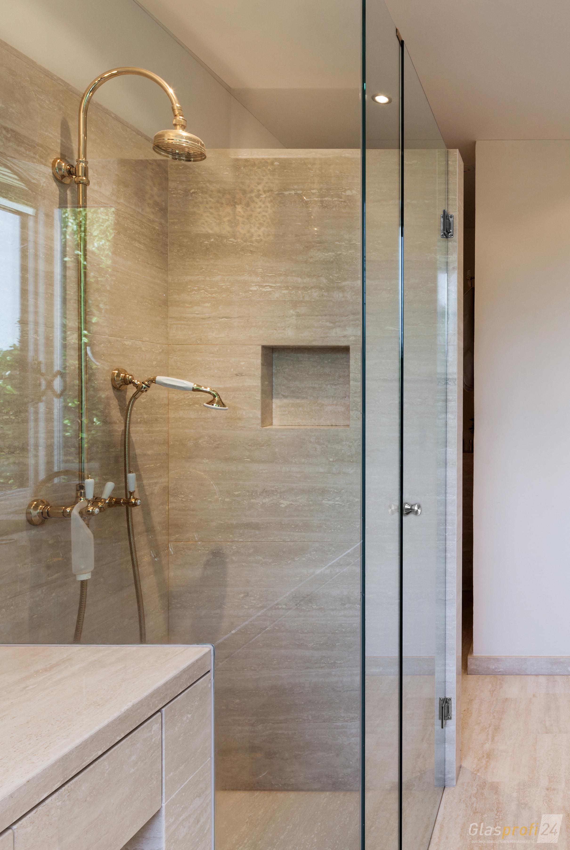 VSG Exklusiv Dusche ohne Dichtungen nach Maß | GLASPROFI24